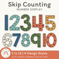 Large Skip Counting Posters | Cute Jungle Animals