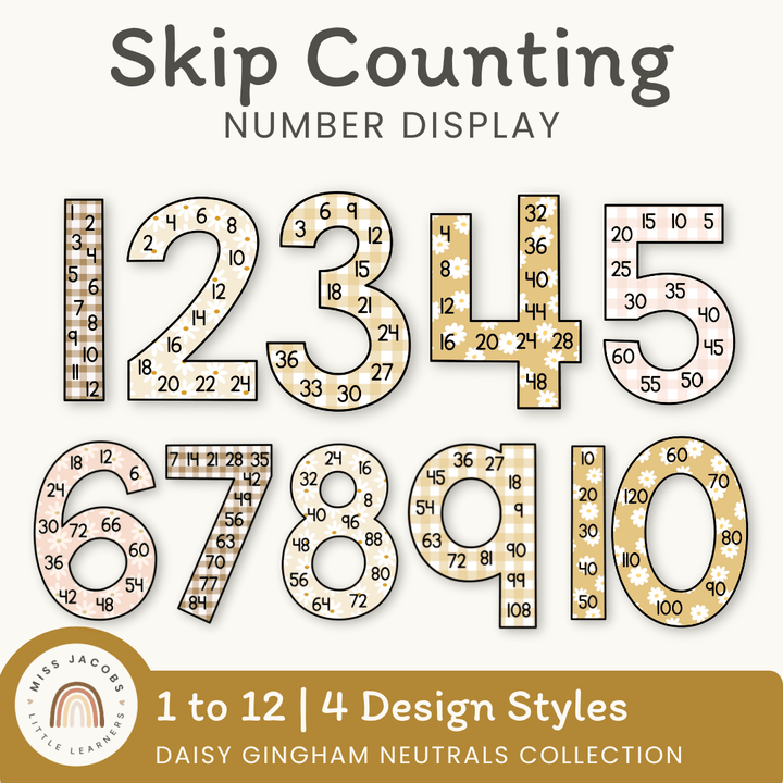 Daisy Gingham Neutrals Classroom Decor – Miss Jacobs Little Learners