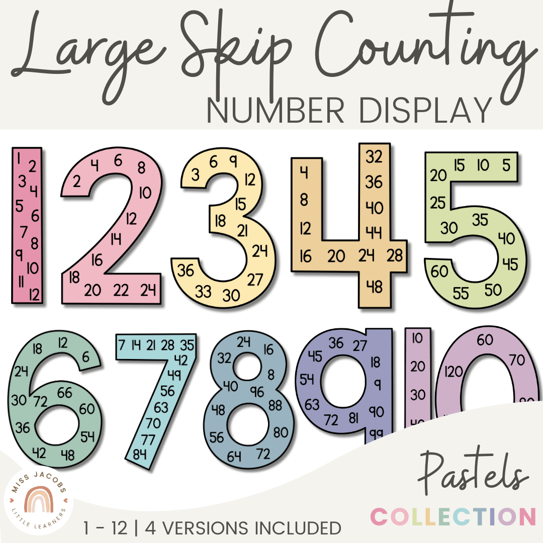 Skip Counting Large Number Display - Pastel Theme - Miss Jacobs
