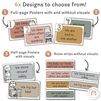 Classroom Rules and Expectations Posters - Spotty Boho Decor - Default ...