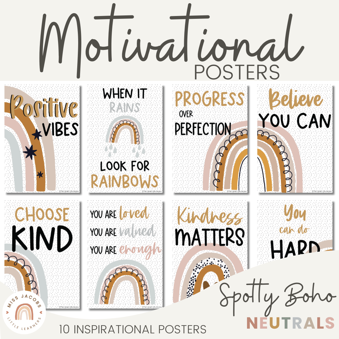 Motivational Classroom Posters | Spotty Boho
