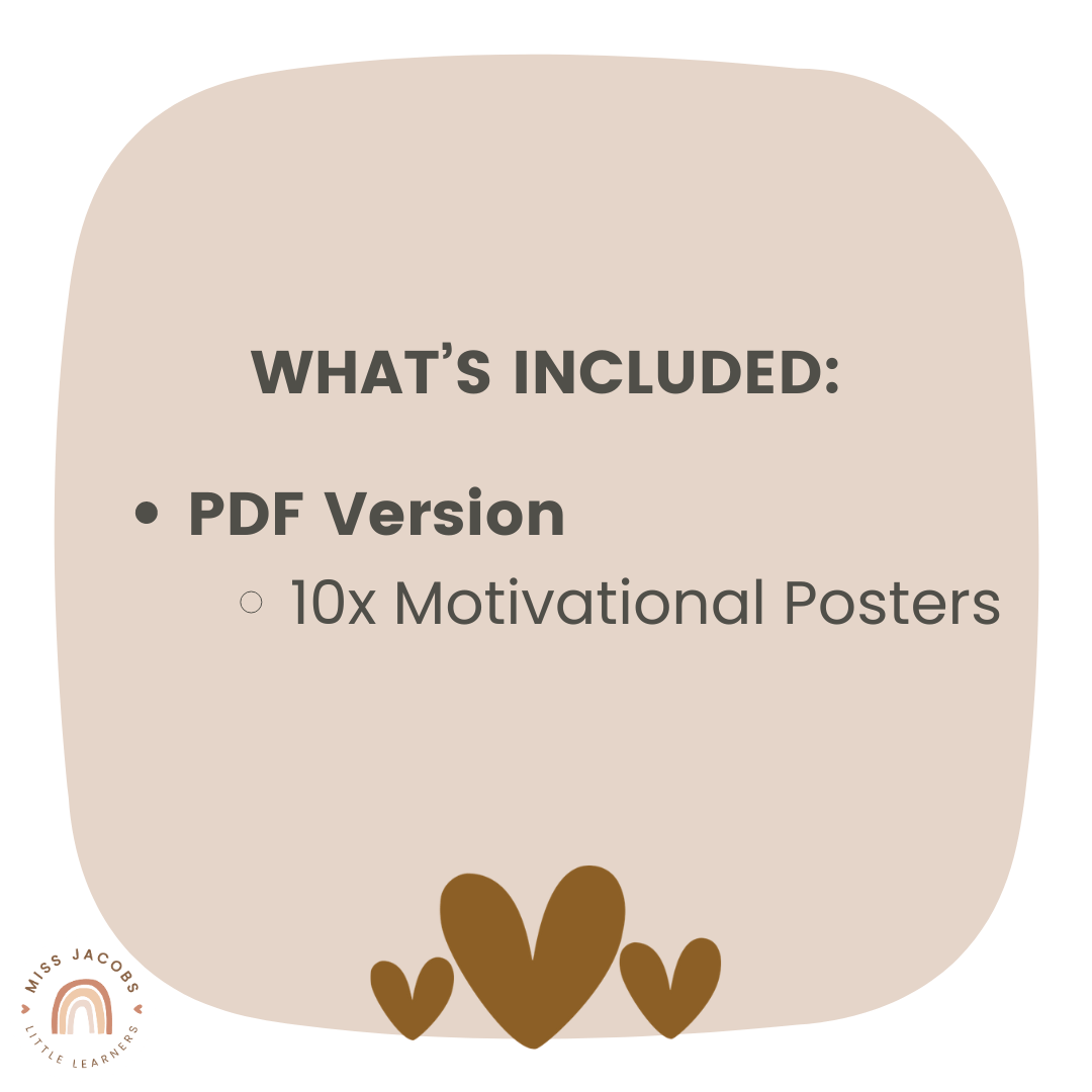 Motivational Classroom Posters | Spotty Boho