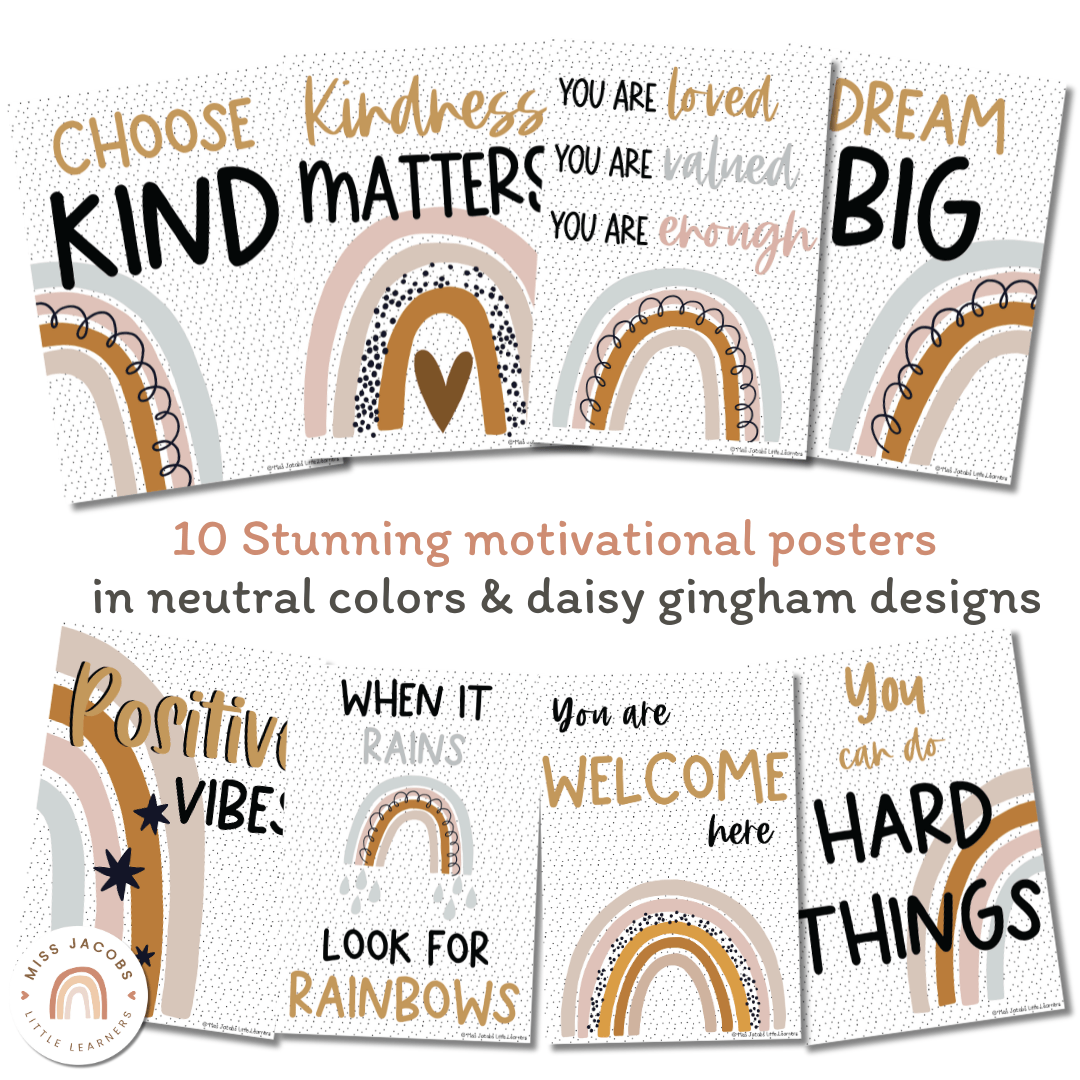 Motivational Classroom Posters | Spotty Boho