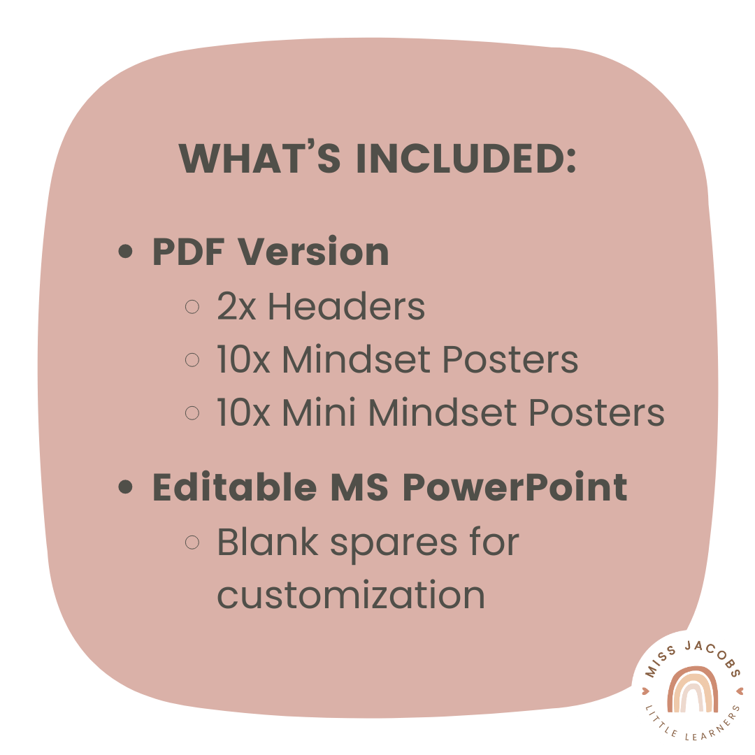 Growth Mindset Posters - Spotty Boho Classroom Decor