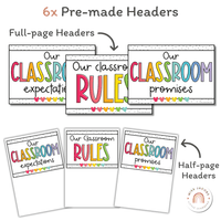 Classroom Rules and Expectations Posters - Spotty Bright - MJLL