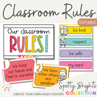 Classroom Rules and Expectations Posters - Spotty Bright - MJLL