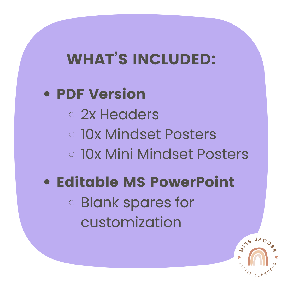 Spotty Brights Themed Growth Mindset Posters | Rainbow Color Palette ...