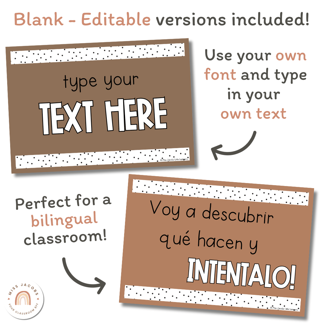 Spotty Neutrals Themed Growth Mindset Posters | Neutral Ombre Color Pa