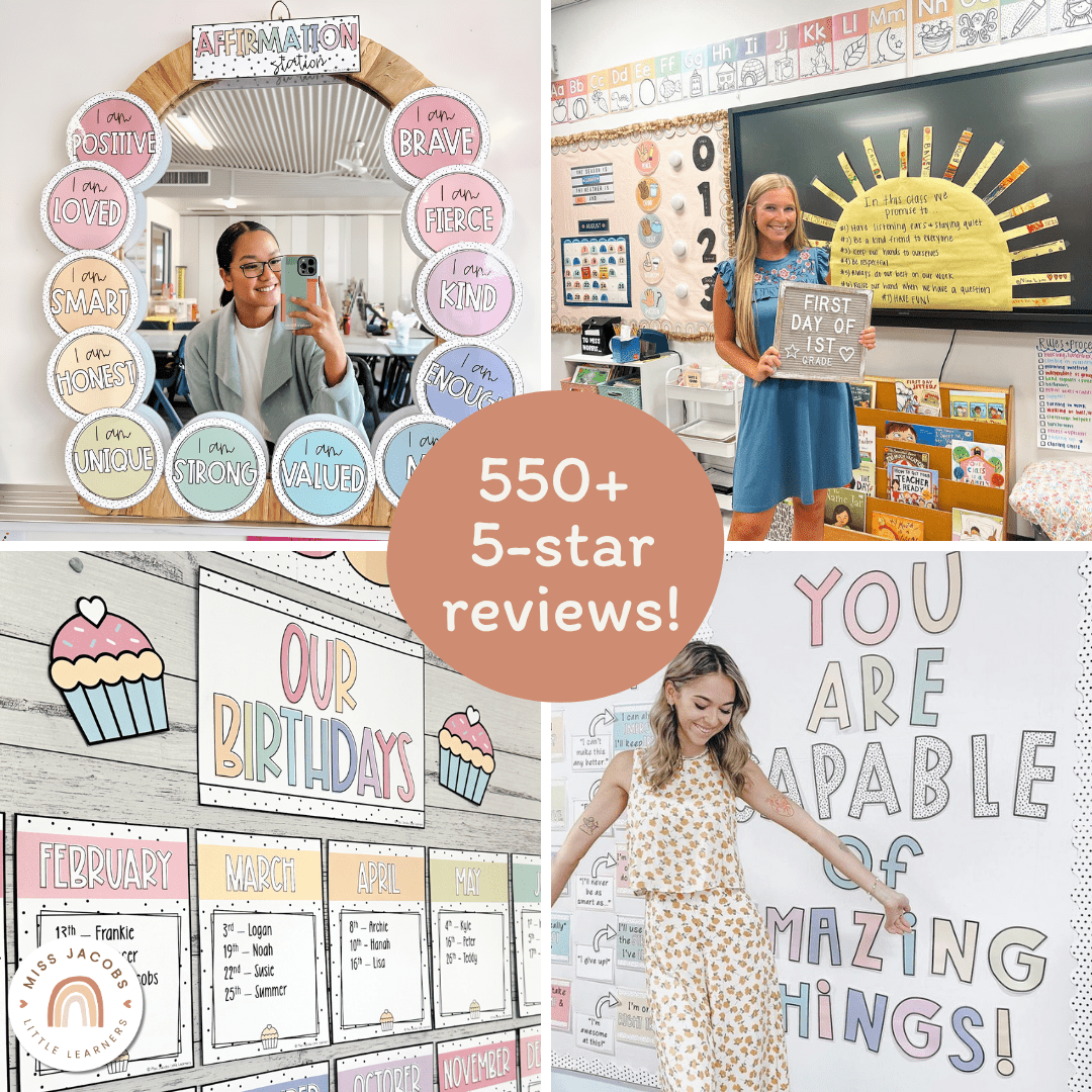 Spotty Pastel Classroom Decor - Muted Rainbow Colors - Miss Jacobs ...