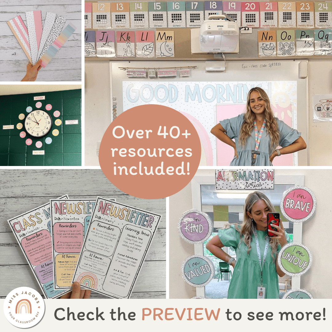 Spotty Pastels Classroom Decor Bundle | Muted Rainbow Theme | Editable ...