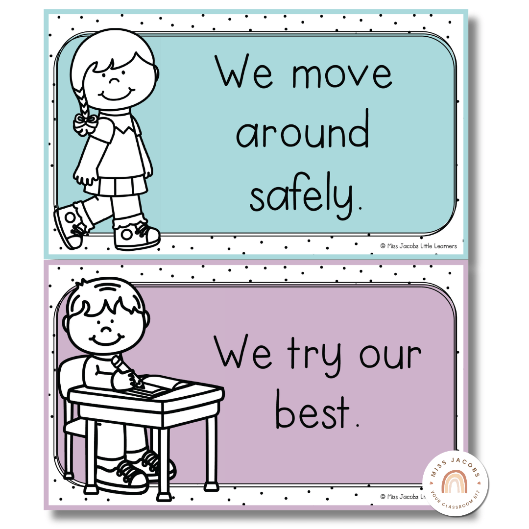 Classroom Rules and Expectations Posters - Spotty Pastel - MJLL ...