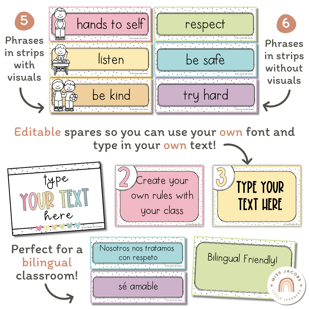 Classroom Rules and Expectations Posters - Spotty Pastel - MJLL ...