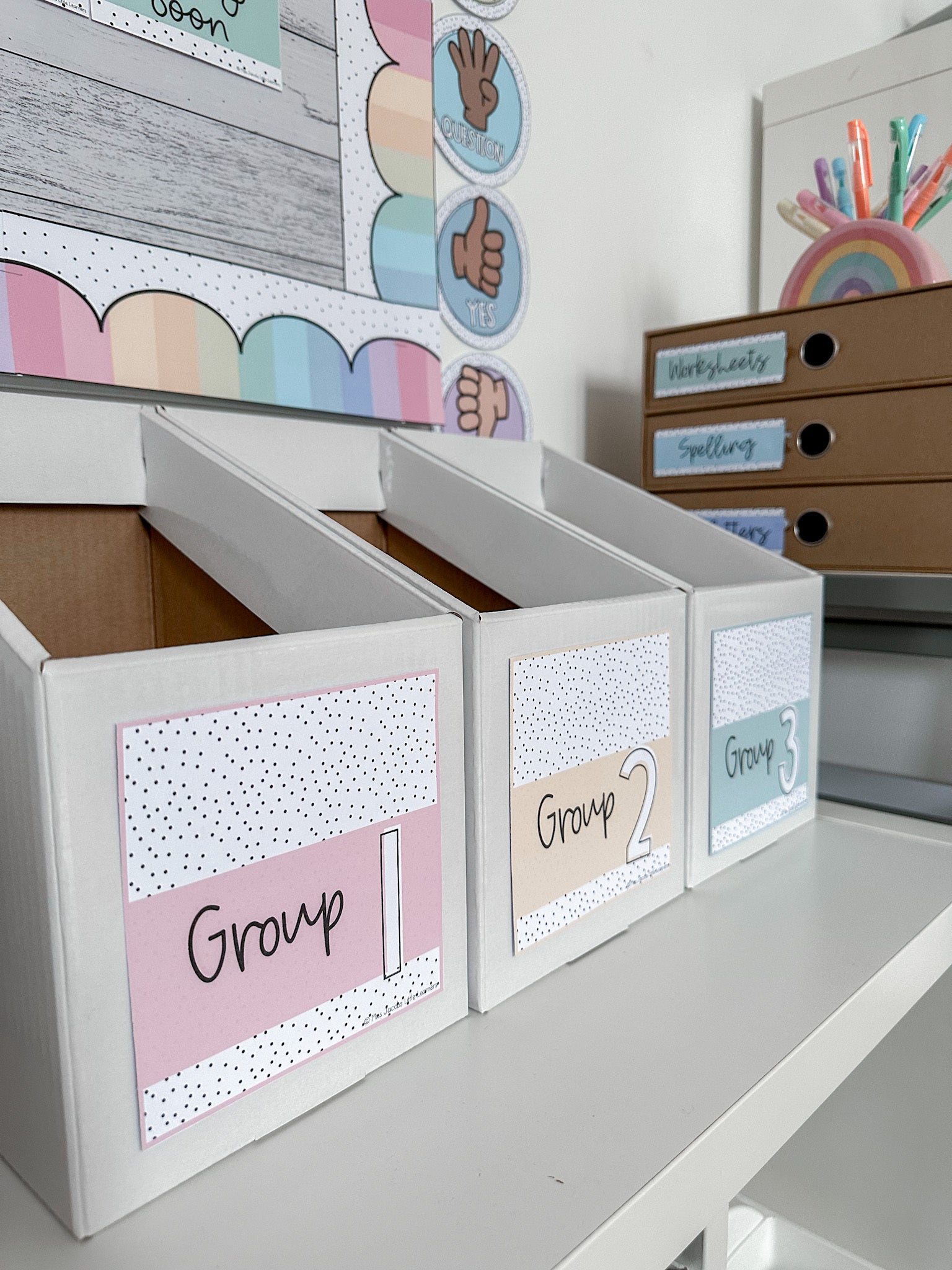 Spotty Pastels Reading Groups Organizers | Muted Rainbow Guided Readin ...