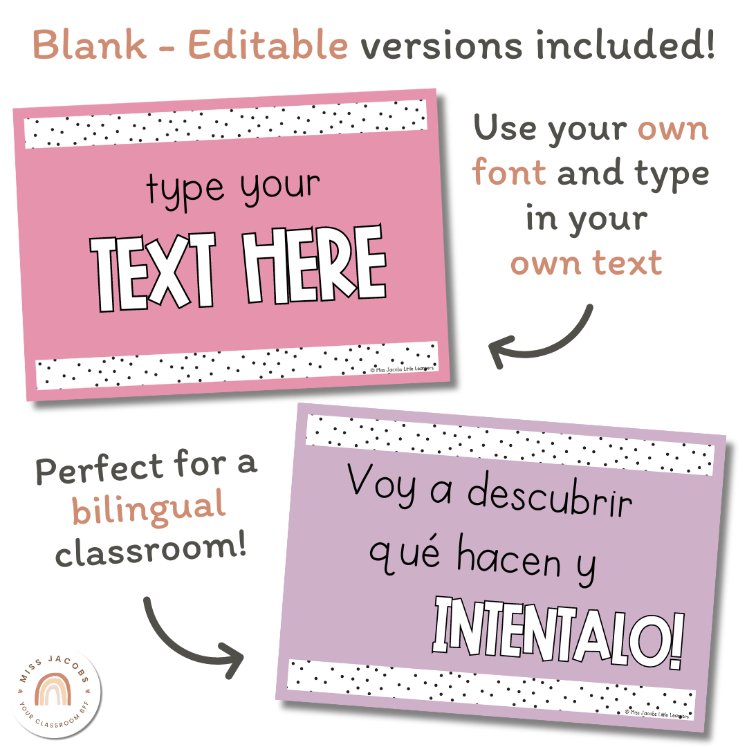 Growth Mindset Posters - Spotty Pastel Theme - Miss Jacobs - Default Title