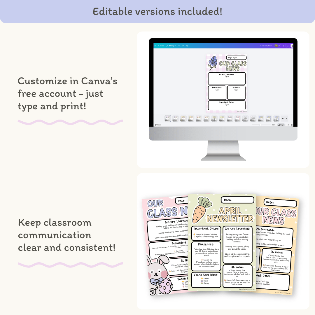 Spring and Easter Newsletters Templates - Miss Jacobs – Miss Jacobs ...
