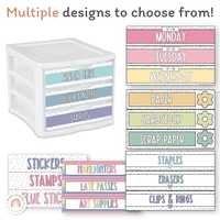 Sterilite 3-Drawer Labels - Spotty Pastel Theme - Miss Jacobs