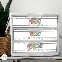 Sterilite 3-Drawer Labels - Spotty Pastel Theme - Miss Jacobs