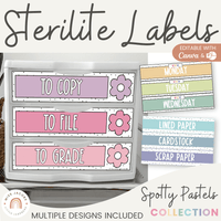 Sterilite 3-Drawer Labels - Spotty Pastel Theme - Miss Jacobs