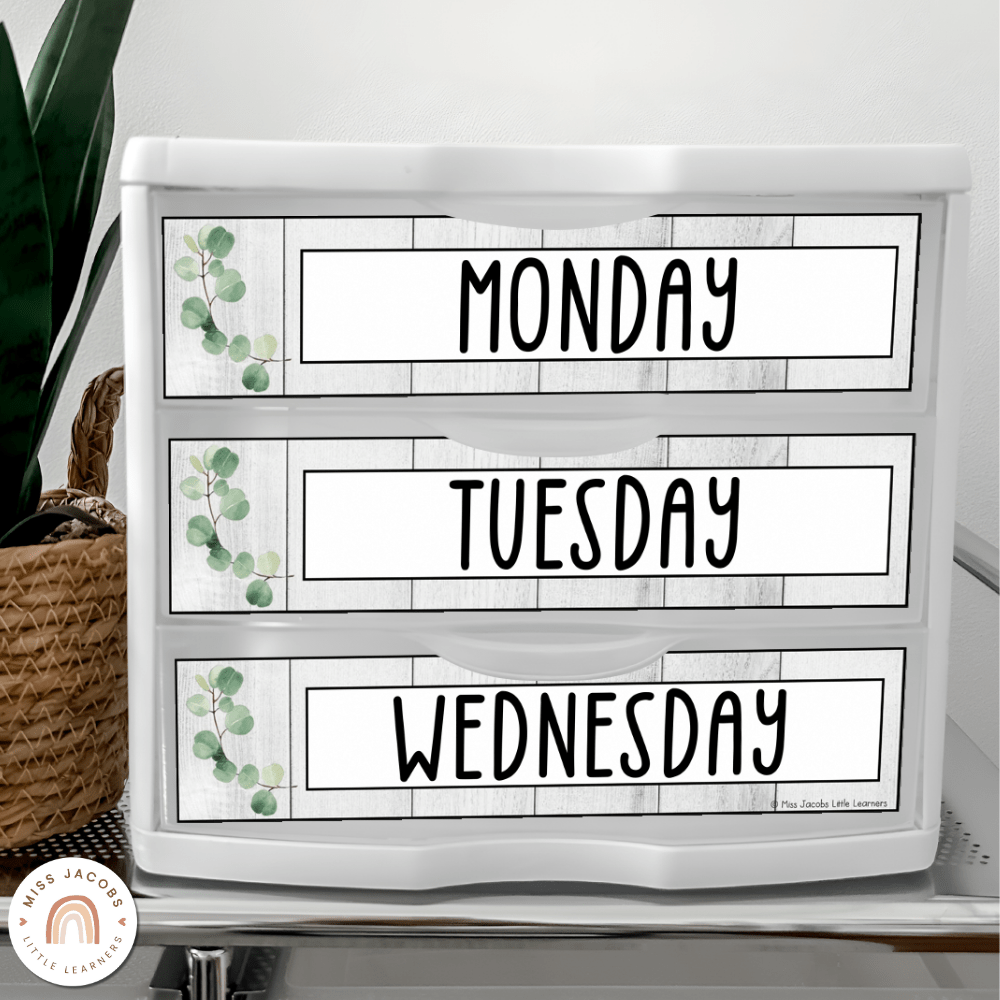 Sterilite Drawer Labels - Modern Botanical Theme - Miss Jacobs