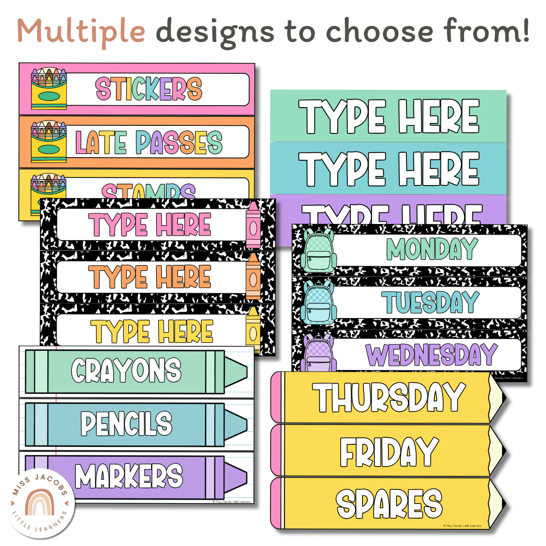 Sterilite Drawer Labels - Cutesy Classroom Theme - Miss Jacobs