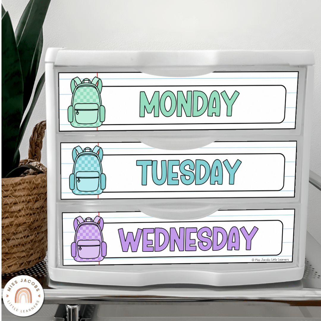 Sterilite Drawer Labels - Cutesy Classroom Theme - Miss Jacobs