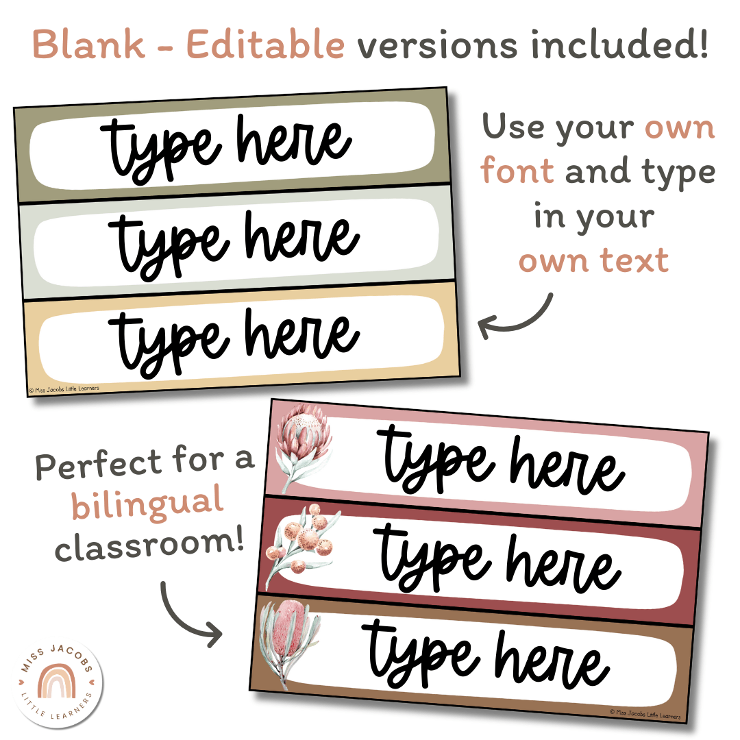 Sterilite Drawer Labels - Australiana Classroom Theme - MJLL