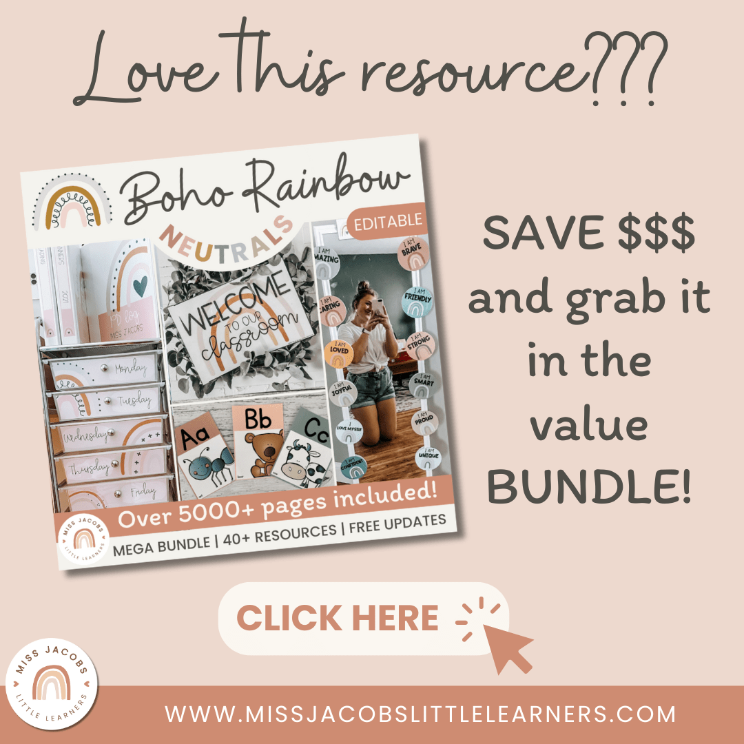 Sterilite Drawer Labels - Boho Rainbow Neutrals Classroom Theme - MJLL