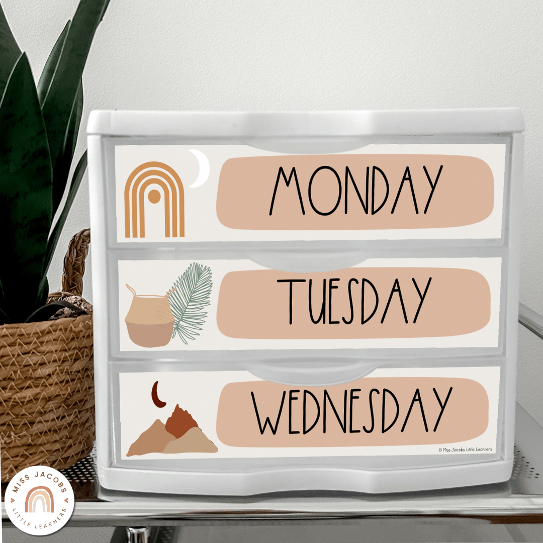 Sterilite Labels | Boho Vibes Desert Neutral – Miss Jacobs Little Learners