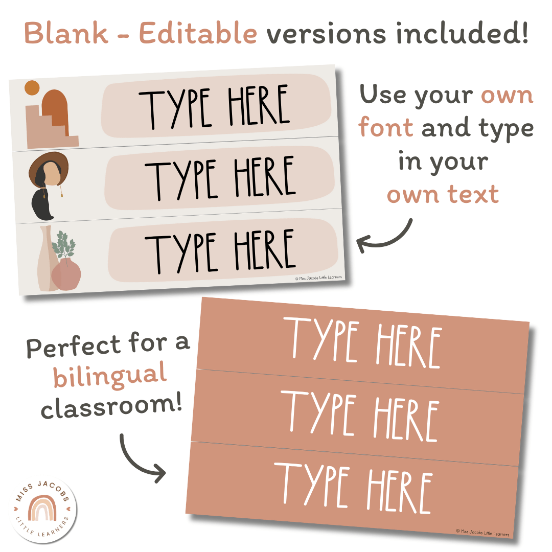 Sterilite Labels | Boho Vibes Desert Neutral – Miss Jacobs Little Learners