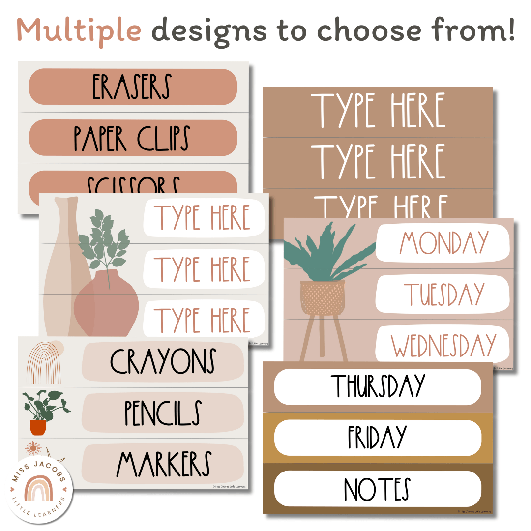 Sterilite Labels | Boho Vibes Desert Neutral