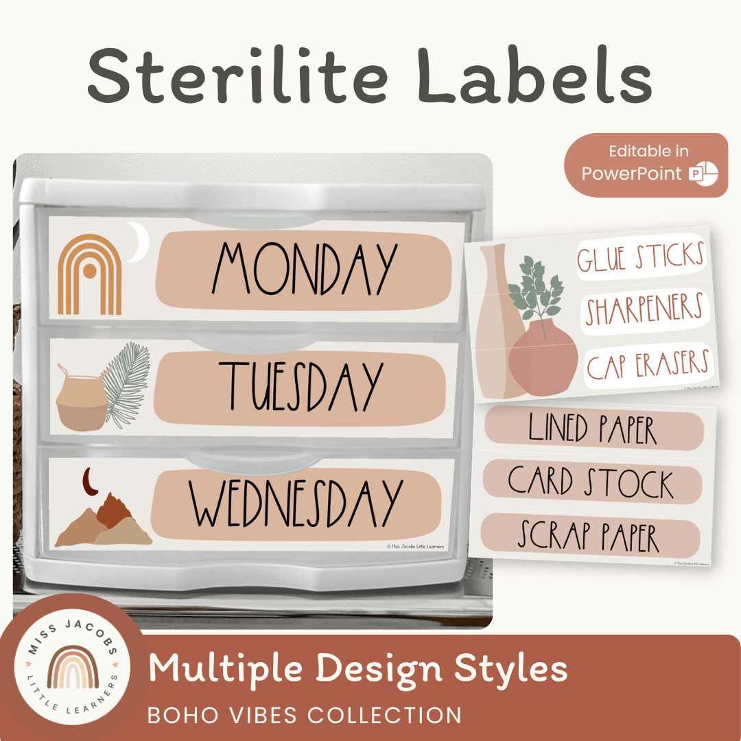 Sterilite Labels | Boho Vibes Desert Neutral – Miss Jacobs Little Learners
