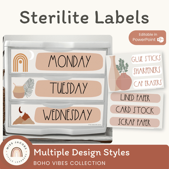 Sterilite Labels | Boho Vibes Desert Neutral – Miss Jacobs Little Learners