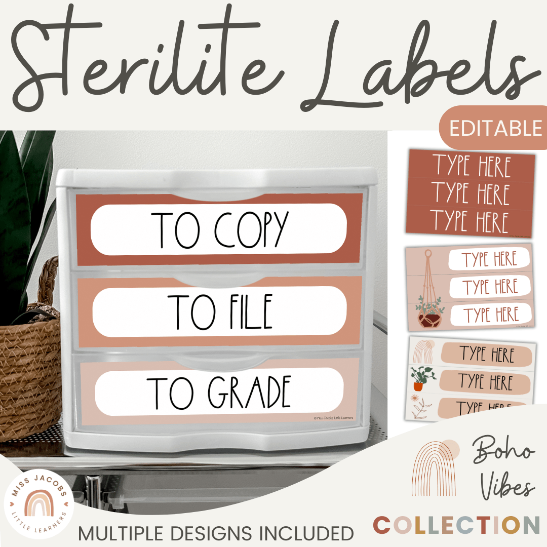 Sterilite Labels | Boho Vibes Desert Neutral