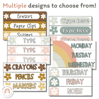Sterilite Labels | Daisy Gingham Neutrals