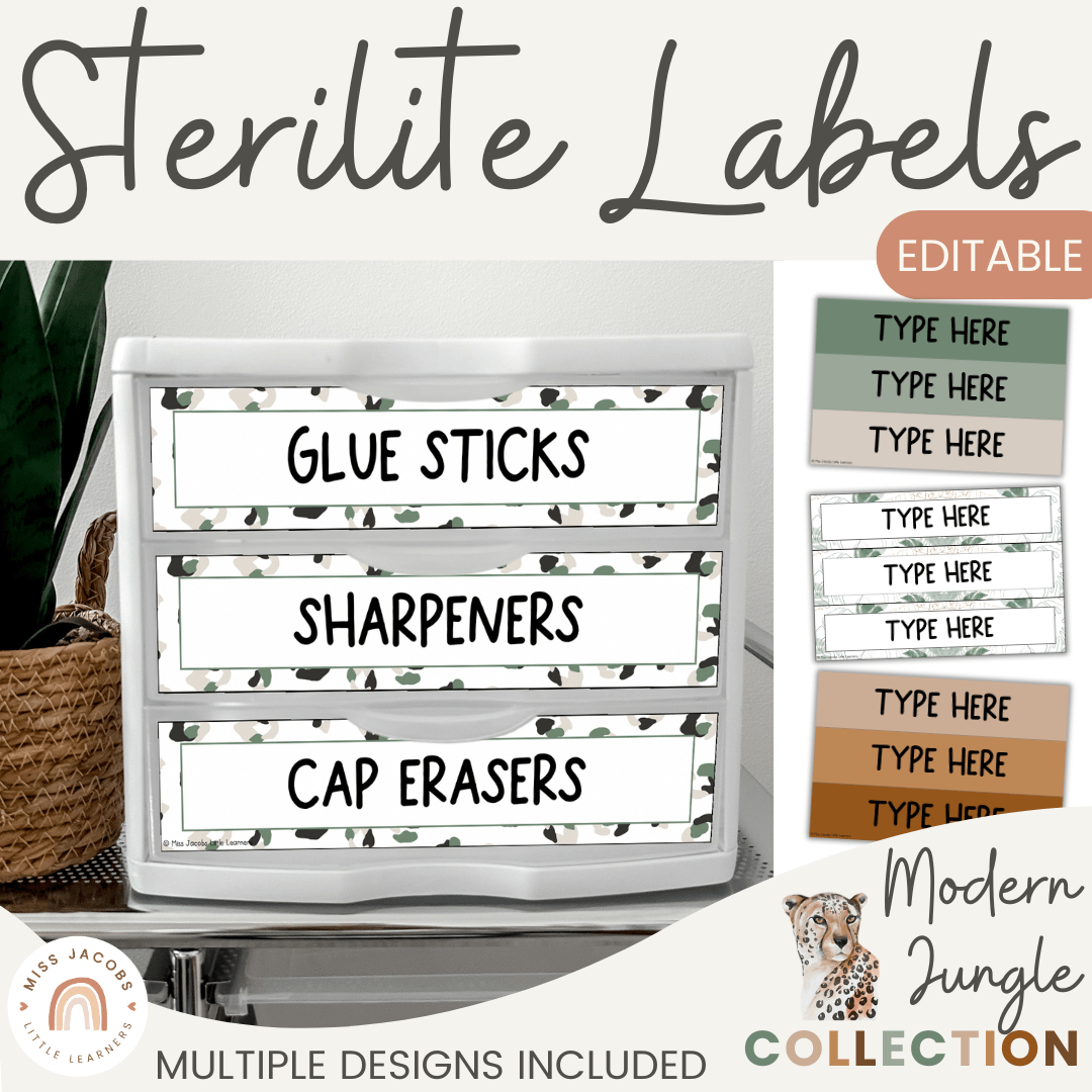 Sterilite Labels | Modern Jungle