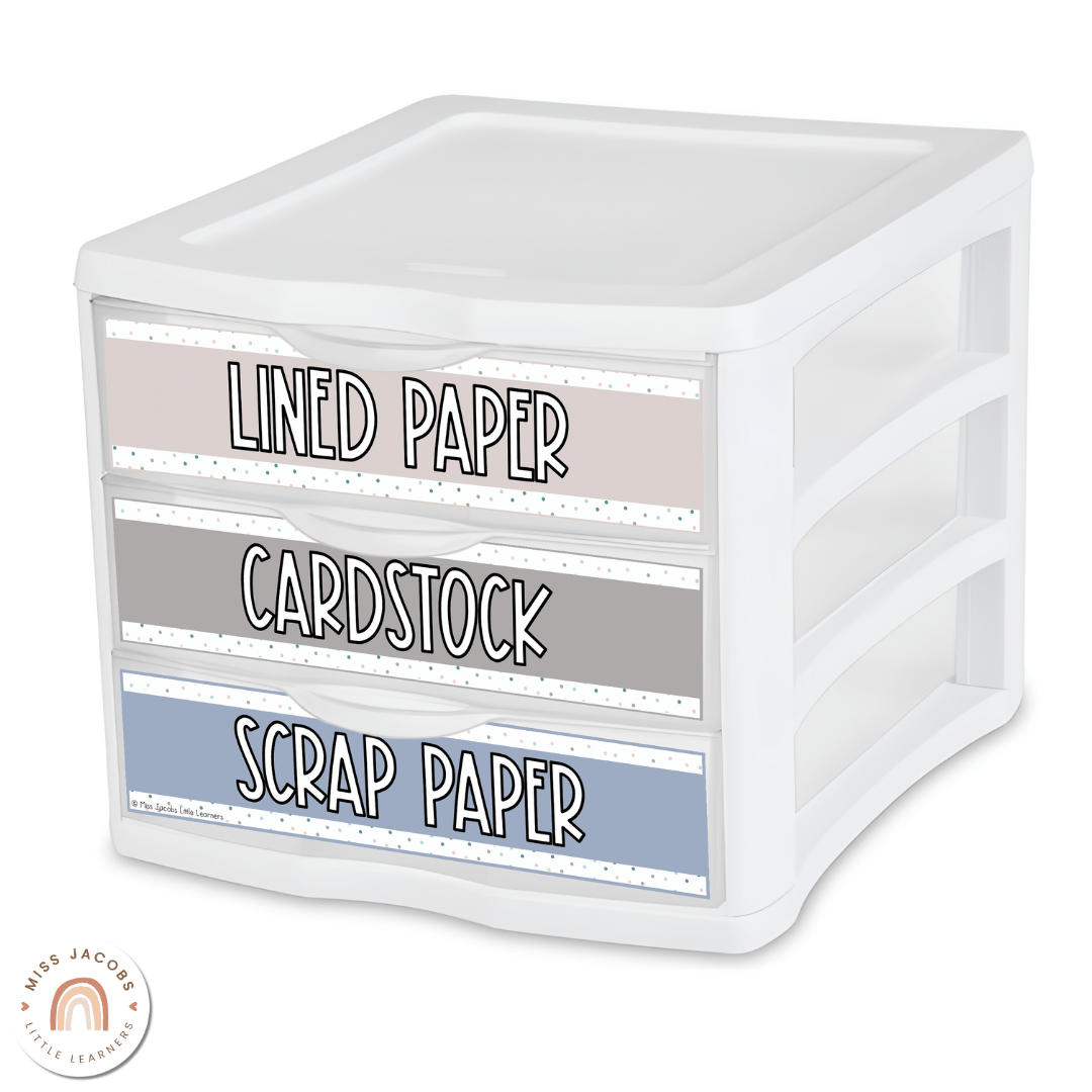Sterilite Labels | Modern Rainbow Calm Colors