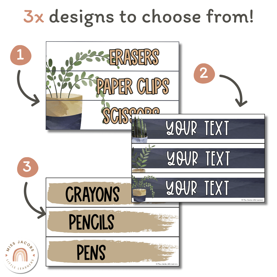 Sterilite Labels | Rustic Boho Plants