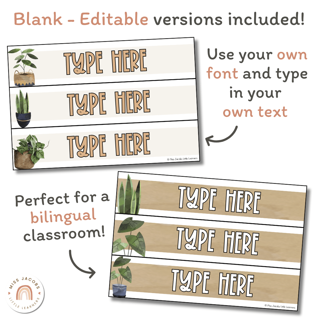 Sterilite Labels | Rustic Boho Plants