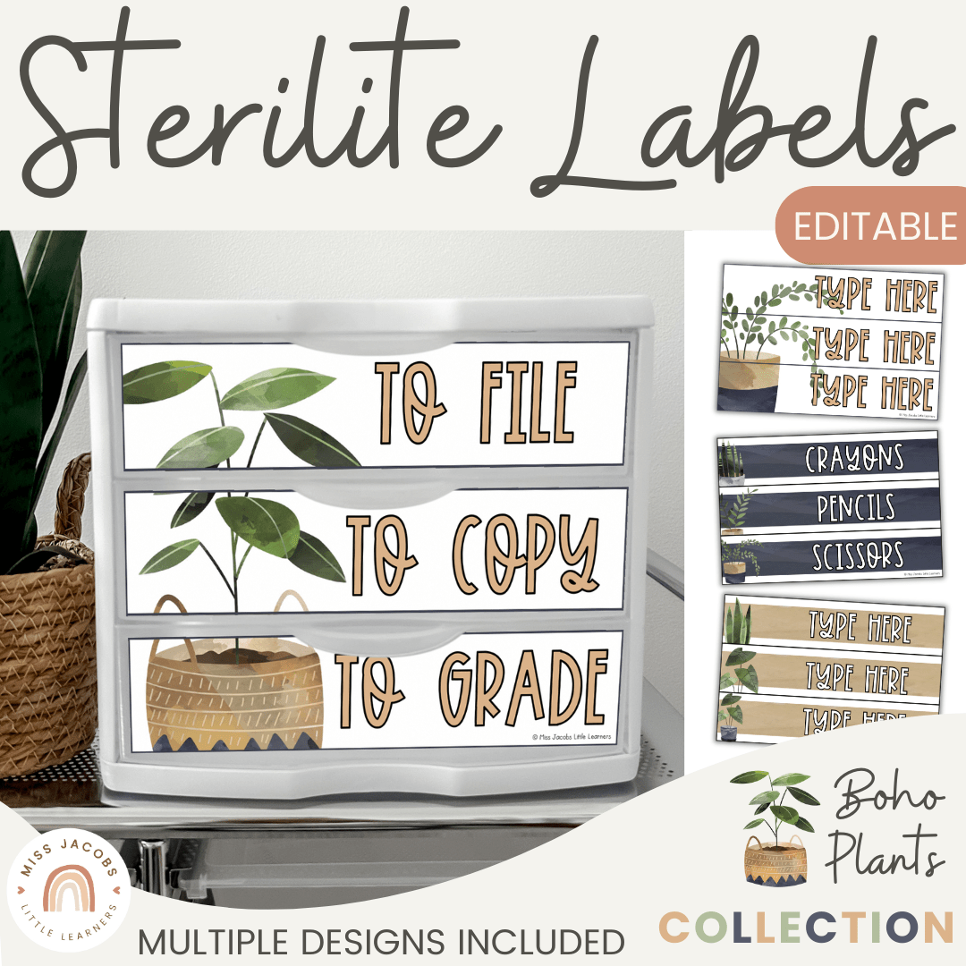 Sterilite Labels | Rustic Boho Plants