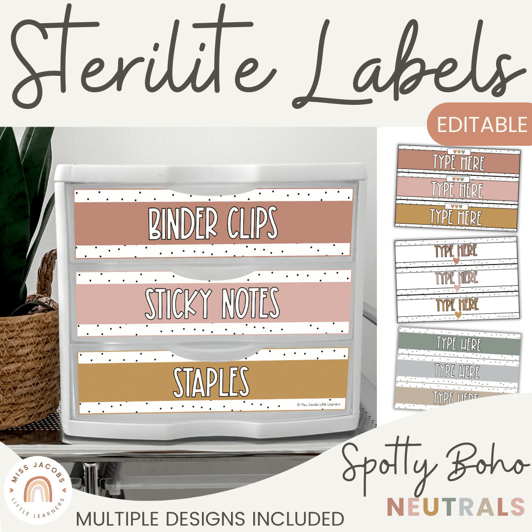 Sterilite Labels | Spotty Boho