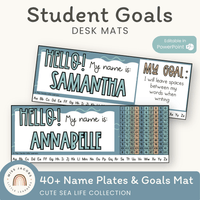 Student Desk Name Plate & Goals Mat - Cute Sea Life Decor – Miss Jacobs ...