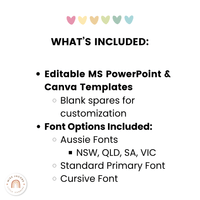 Student Desk Name Plate & Goals Mat - Spotty Pastel Theme - MJLL