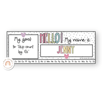 Student Desk Name Plate & Goals Mat - Spotty Pastel Theme - MJLL – Miss ...