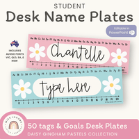Student Desk Name Plates - Daisy Gingham Pastels Decor – Miss Jacobs ...