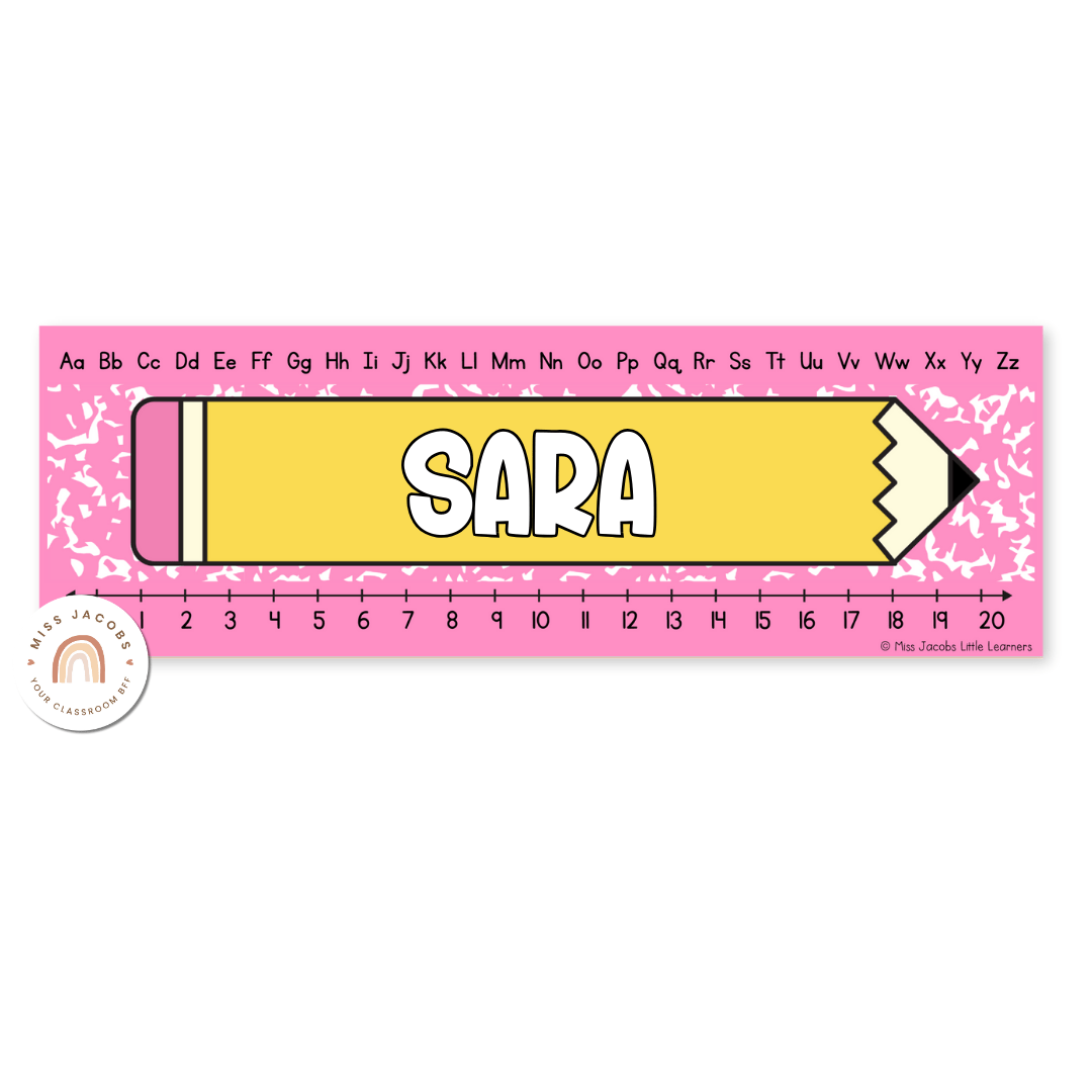 Student Desk Name Plates - Cutesy Classroom Theme - Miss Jacobs