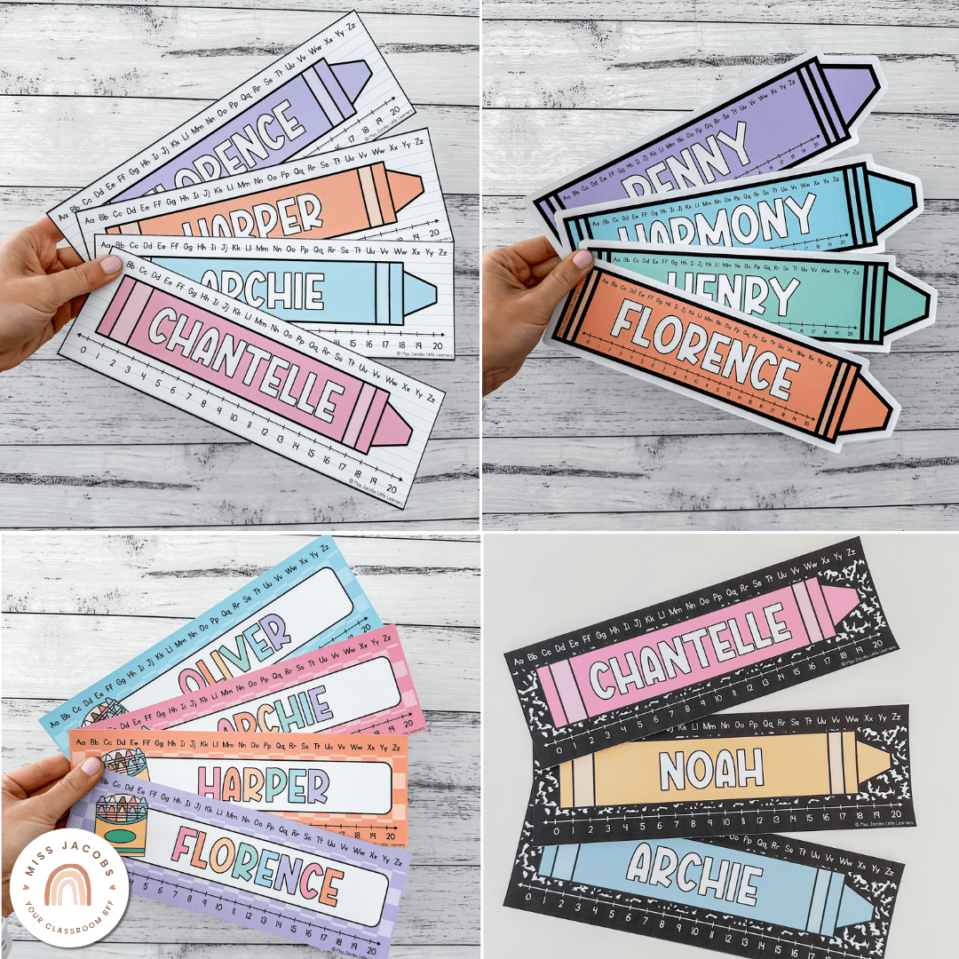 Student Desk Name Plates - Cutesy Classroom Theme - Miss Jacobs