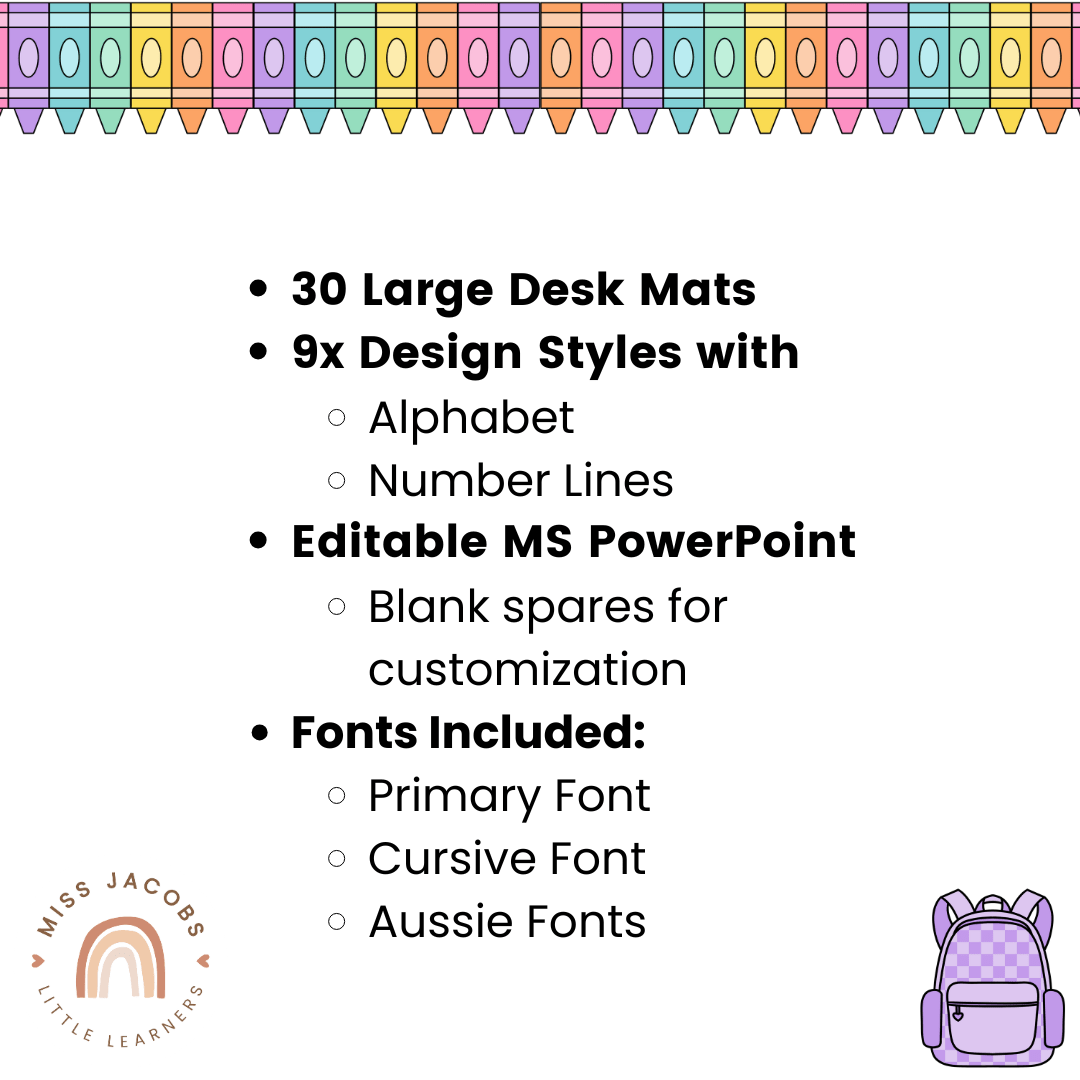 Student Desk Name Plates - Cutesy Classroom Theme - Miss Jacobs