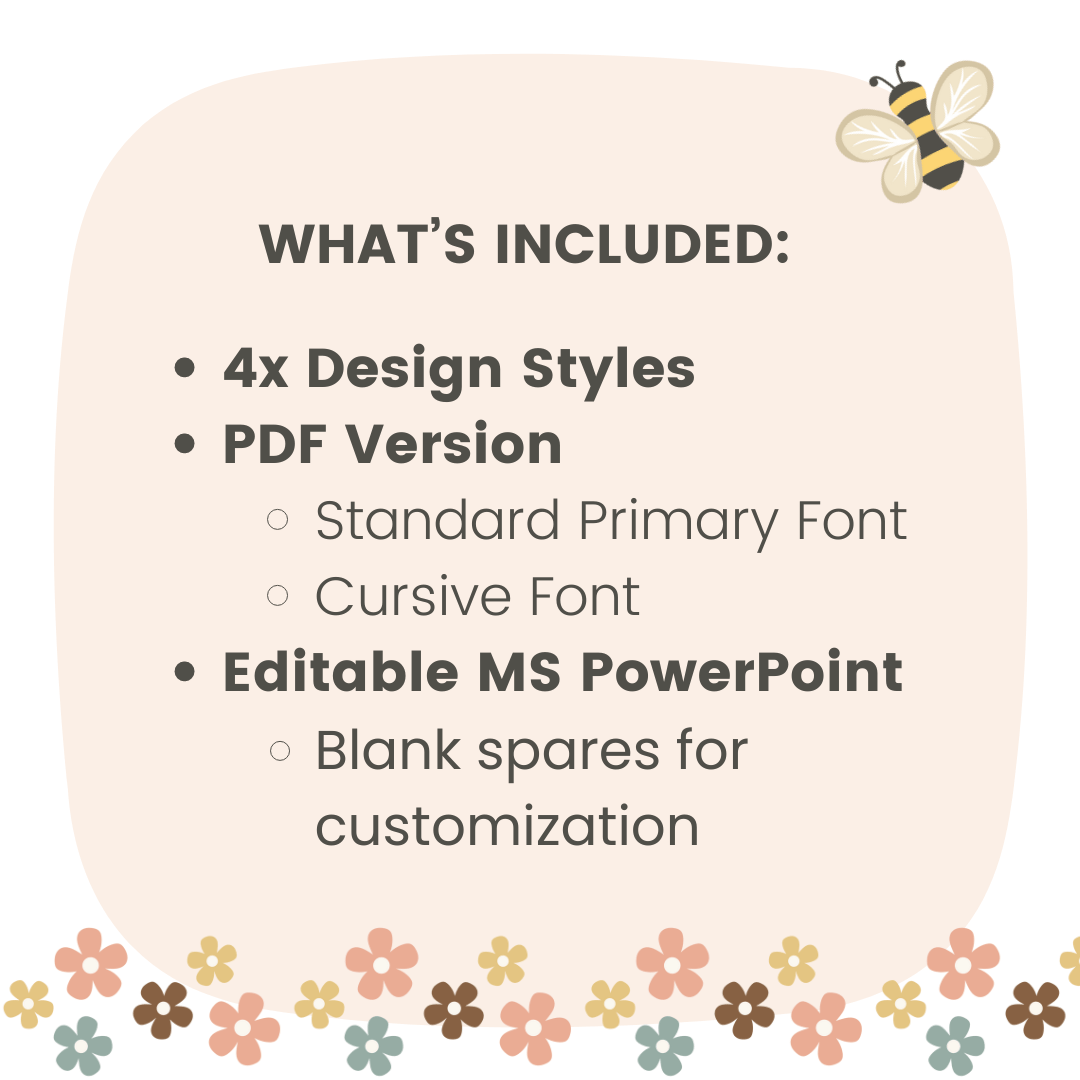 Student Desk Name Plate & Goals Mat - Daisy Gingham Neutrals