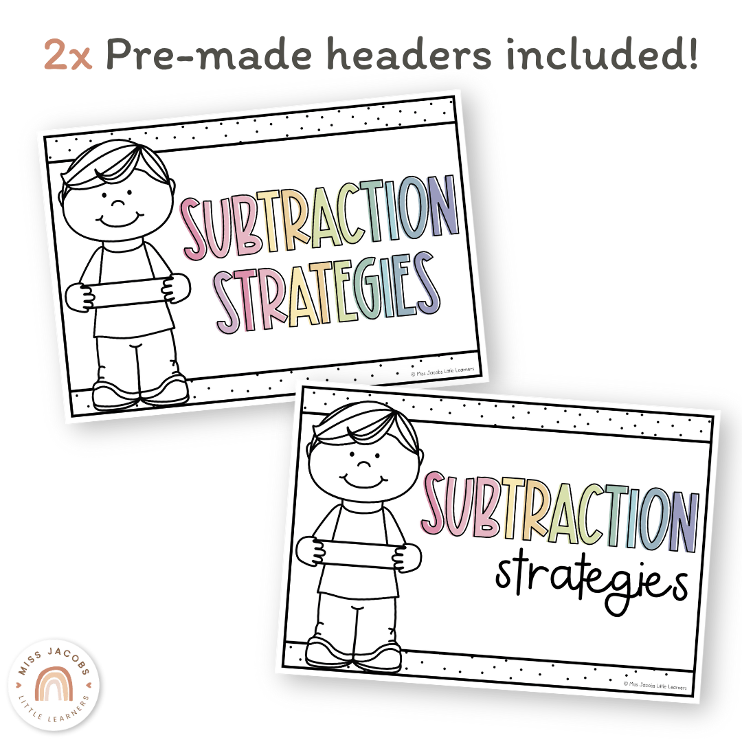 Subtraction Strategies Posters - Pastel Theme - Miss Jacobs – Miss ...
