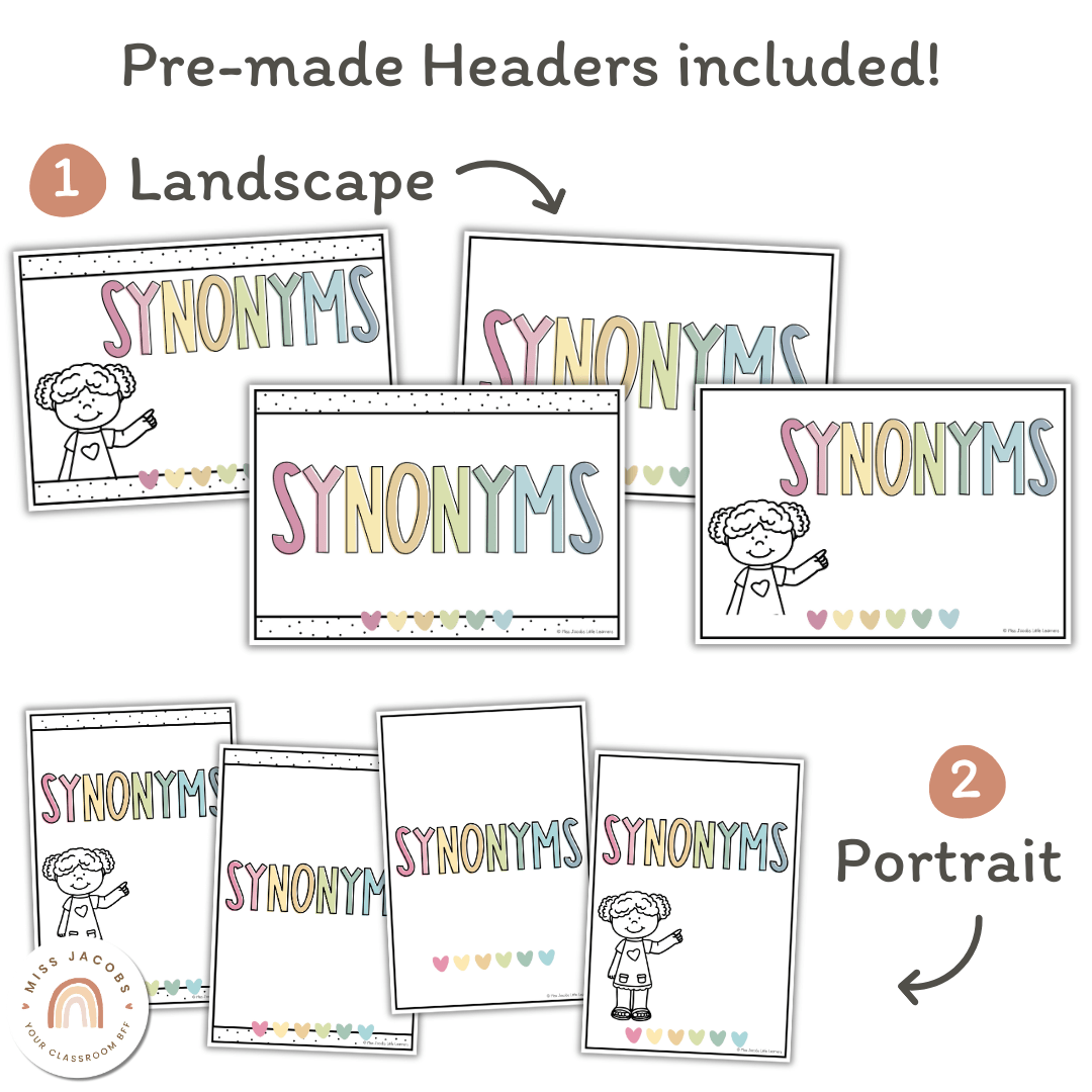 Synonym Posters - Pastel Theme - Miss Jacobs - Default Title